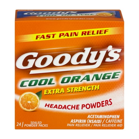 Goody's Cool Orange Extra Strength Aspirin Headache Powders - 24 Packs ...