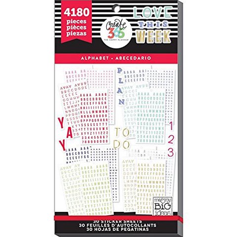 The Happy Planner Alphabet Stickers: 4180 Pack - Walmart.com