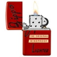 Zippo Red Box Top Design Metallic Red Pocket Lighter - Walmart.com
