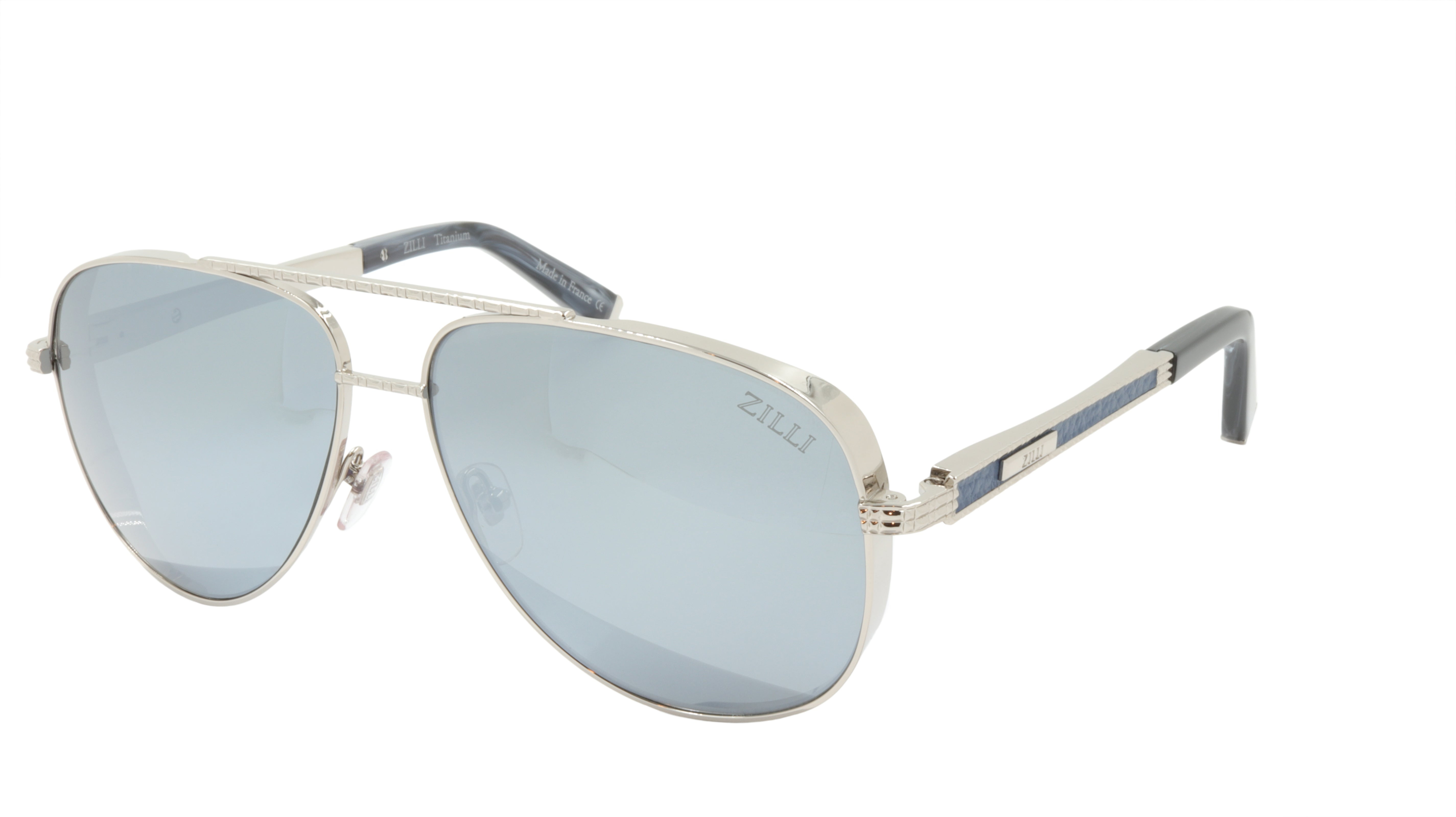 ZILLI Sunglasses Titanium Acetate Leather Polarized France Handmade ZI ...