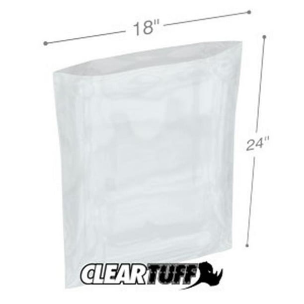 International Plastics PB21824 18 x 24 in. Clear Poly Bags, 0.002 Gauge ...