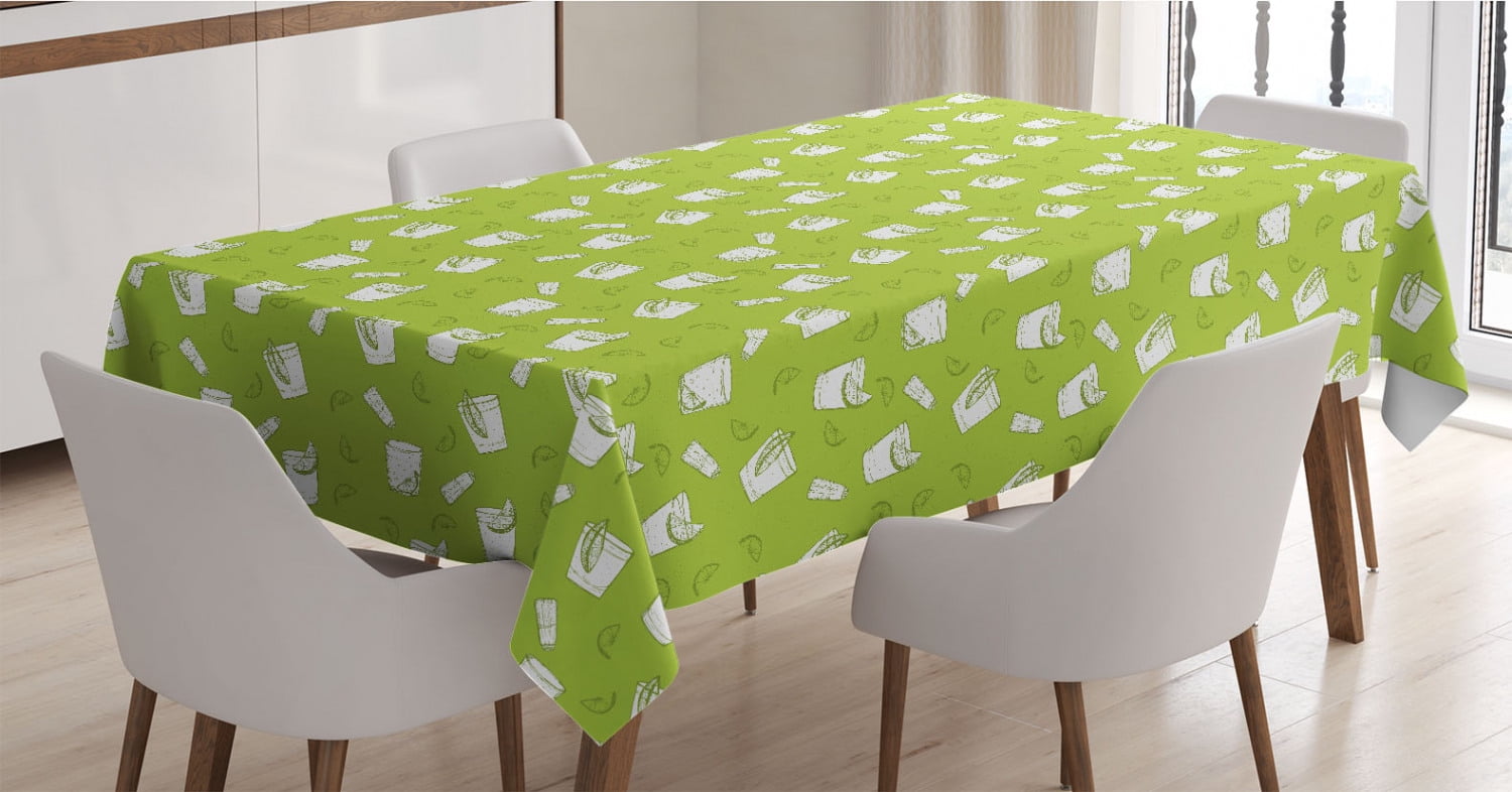 Tequila Tablecloth, Alcohol Culture Themed Pattern with Drink Glass ...