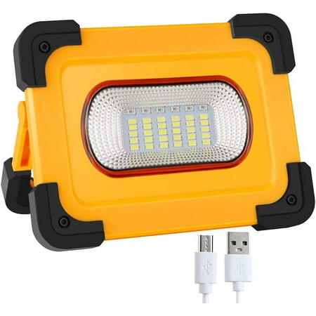 60W LED Outdoor Flood Light Solar Rechargeable Waterproof Jobsite ...