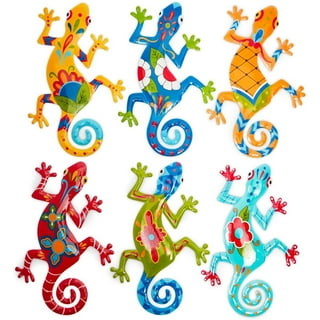 Metal Gecko Wall Decor Outdoor Indoor Lizard Art Sculpture Glass ...