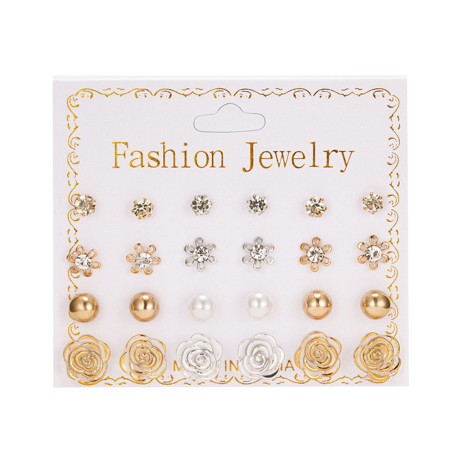 Click here for Wreesh New Paper Card Zircon Earrings All-Match 12... prices