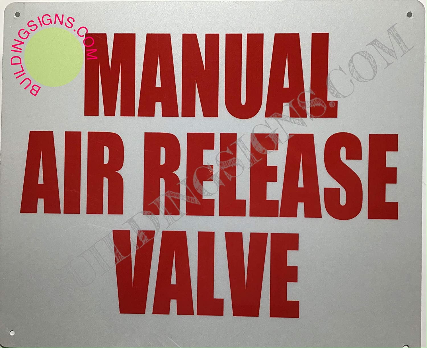 Manual AIR Release Valve Sign (Reflective !!, Aluminium-Rust Free,White ...