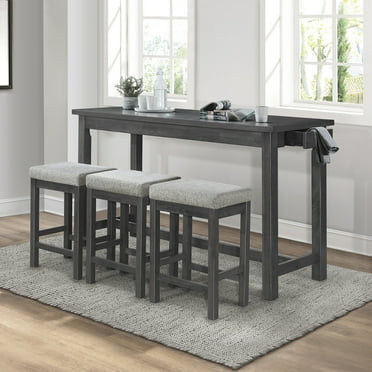 Ashley Rokane Urban Farmhouse Counter Height Dining Set, Brown Wood ...