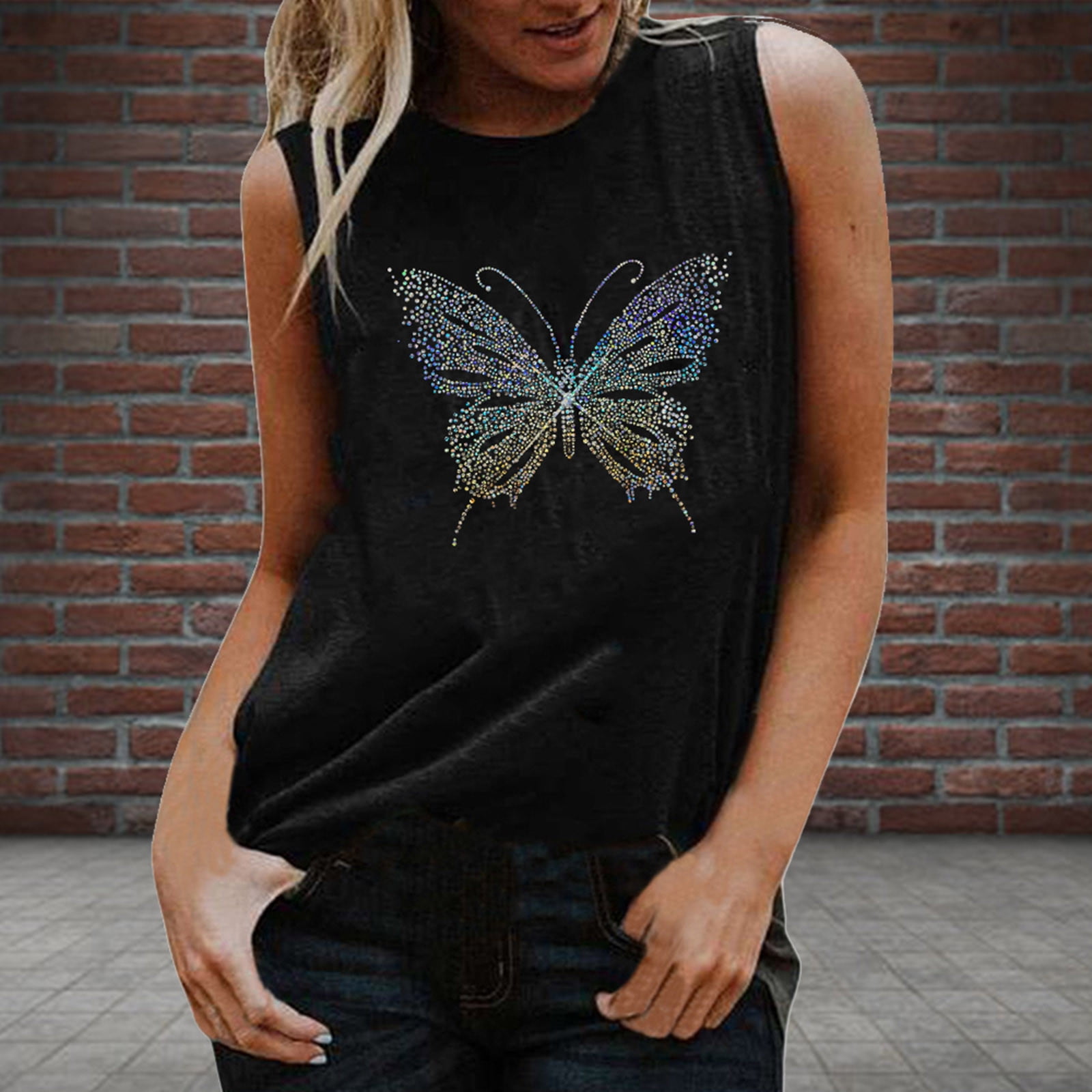 Click here for Smihono Womens Tops Womens Tank Top Colorful Refle... prices