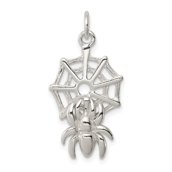 Sterling Silver Spider on Web Charm - Walmart.com