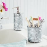 Autumn Alley Farmhouse Toothbrush Holder in Rustic Galvanized Gray ...
