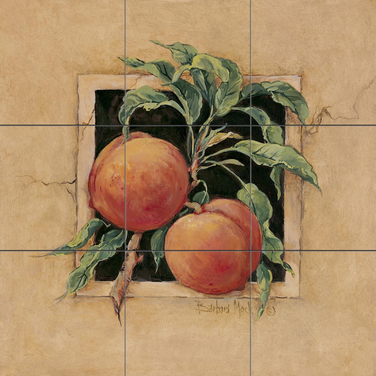 Tile Mural Kitchen Backsplash - BM-Peach - by Barbara Mock - Walmart.com