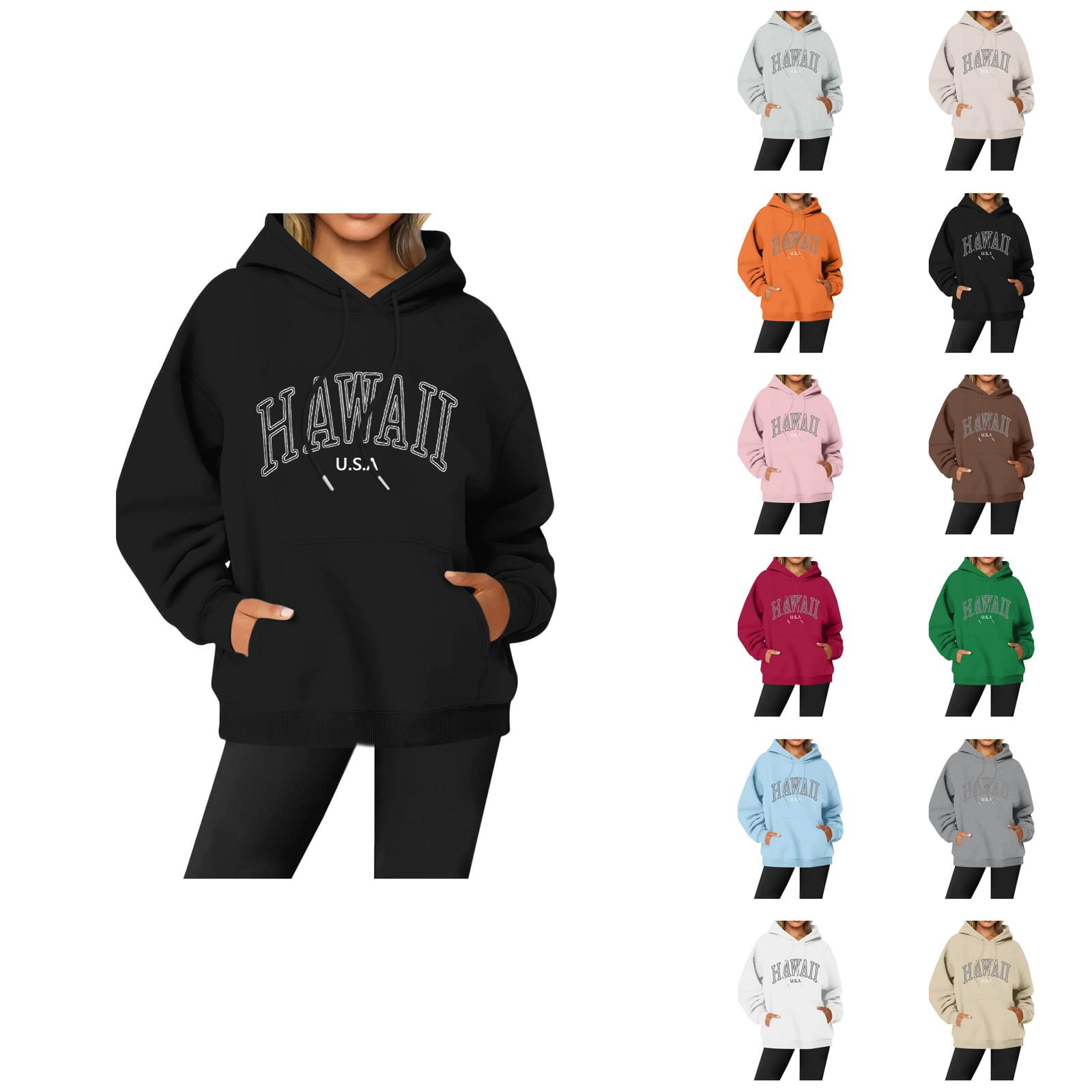 Click here for Hawaii Hoodies For Women Fall Winter Long Sleeve G... prices