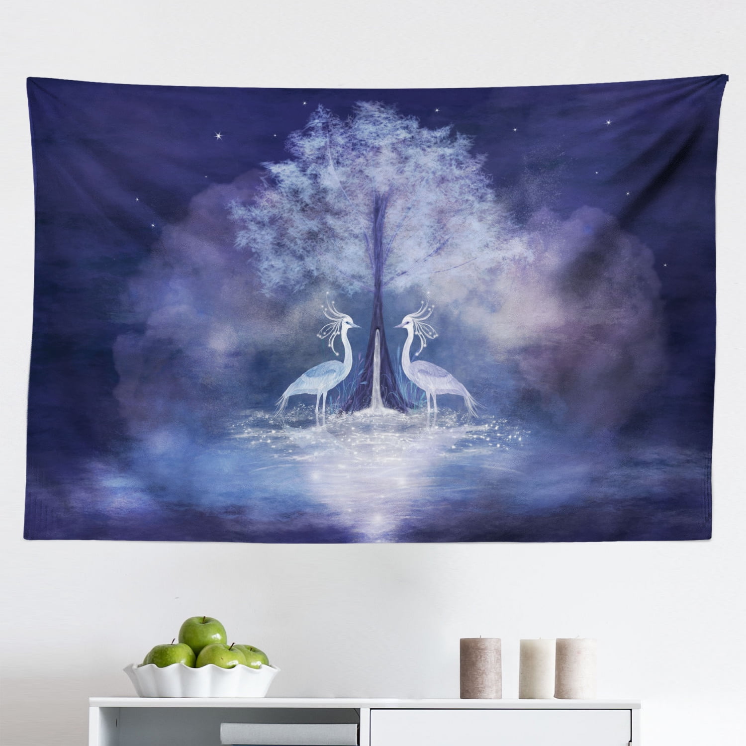 Fantasy Tapestry, Futuristic Cosmic Galaxy Space Planets Sci Fi Style ...