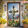 AuroraX Cross Front Door Cover Holiday Easter Door Decals,Decorative ...