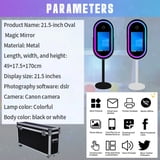 WideMeet Mirror Photo Booth with 21.5''LCD Touch Screen Portable Magic ...