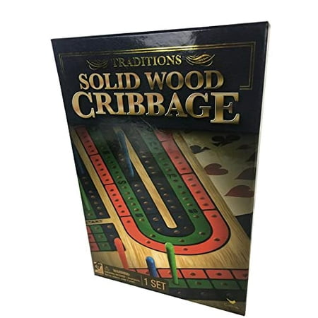Spin Master 6040399 Traditions Solid Wood Cribbage Board Game | Walmart ...