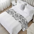 Abstract Art Bed Runner King Size Black and White Collage Art Torn ...