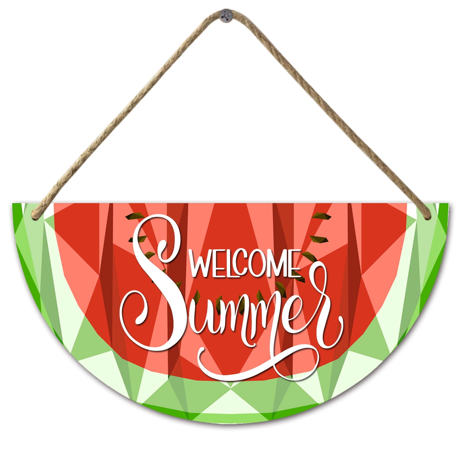 Eveokoki Welcome Summer Door Sign,11x5.6 Inch Farmhouse Watermelon ...