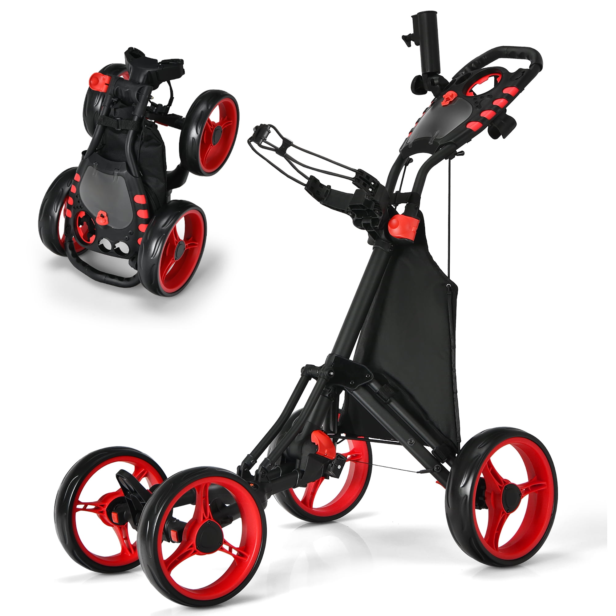 Click here for Gymax 4 Wheels Foldable Golf Push Pull Cart Trolle... prices
