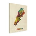 Trademark Fine Art Lebanon Watercolor Map Canvas Art by Michael ...