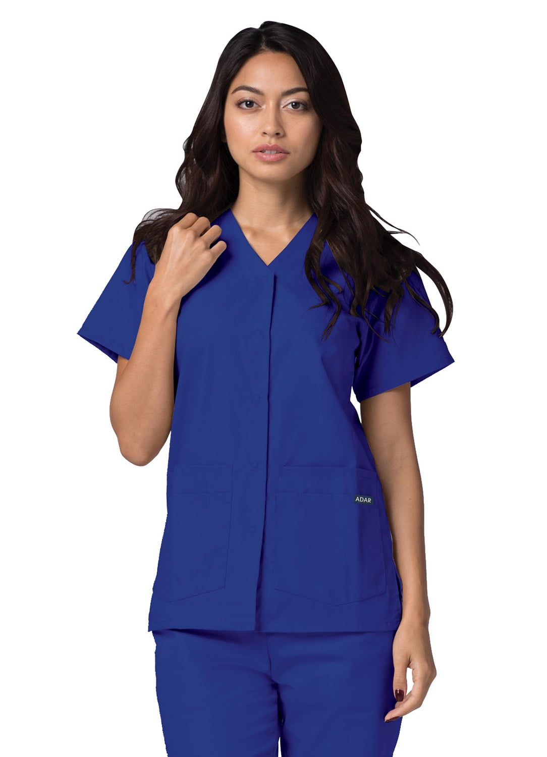 Adar Universal Scrubs For Women - Snap Front Scrub Top - Walmart.com