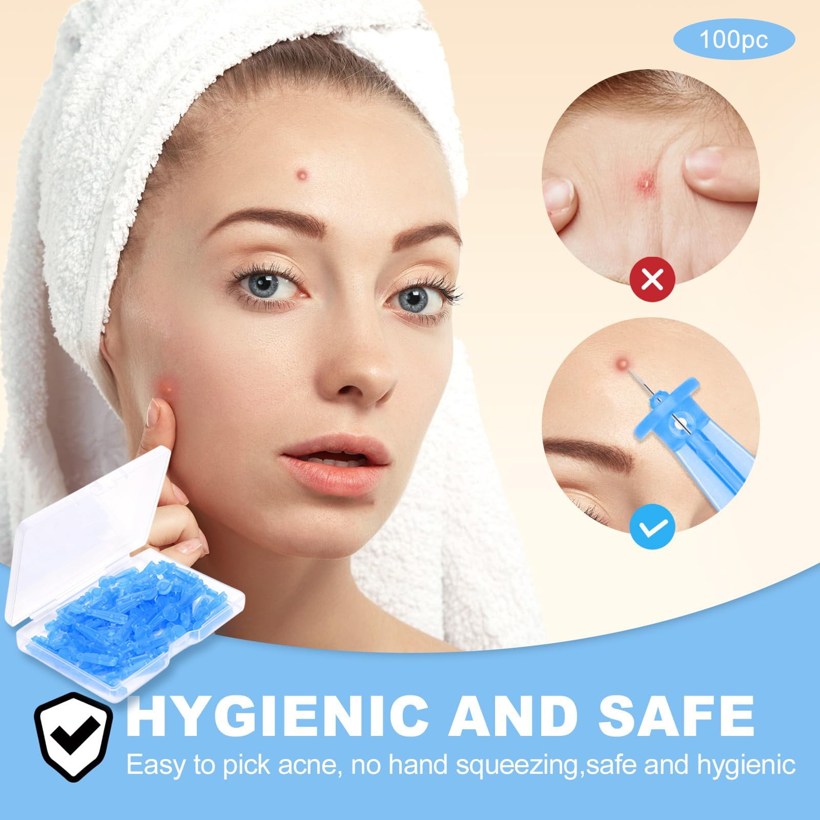 Acne Needle Disposable 100 Pcs Peace Out Acne Healing Dots Skin Tag ...