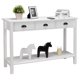 Costway 47" Console Table Hall Table Side Desk Accent Table Drawers ...