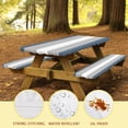 Blue Gray Stripe Picnic Table Cover with Bench Covers Gradient Line ...