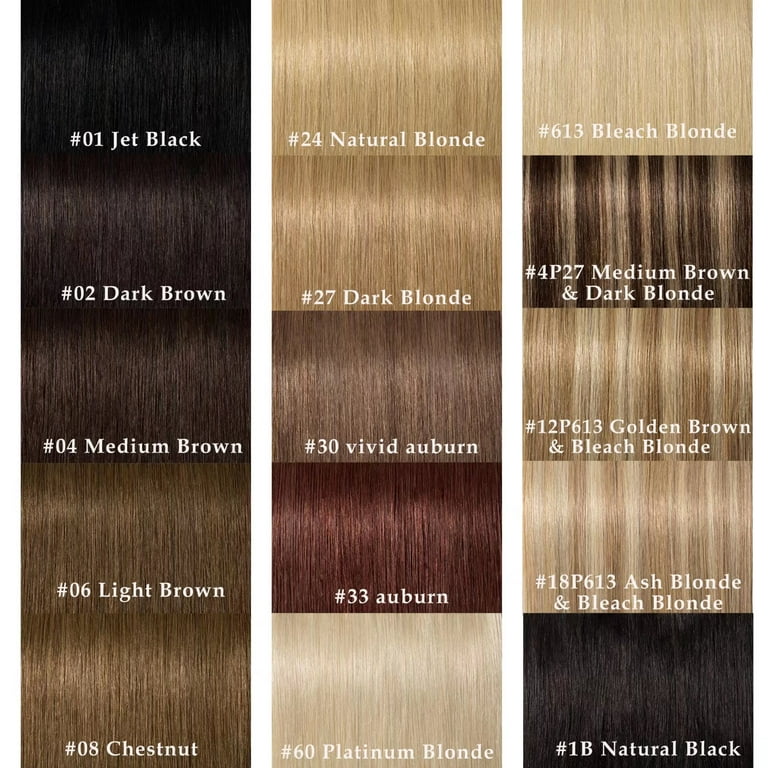 Remy Weave Hair Color Chart