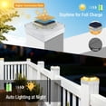 4x4 Solar Post Cap Lights Outdoor, 3 Color Modes/Dusk to Dawn/IP65 ...