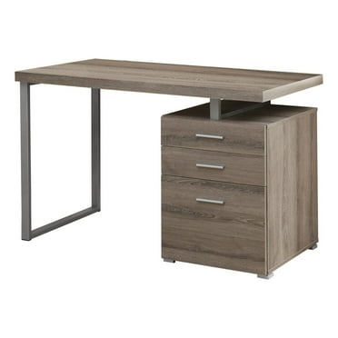 Monarch Computer Desk 48"L / Dark Taupe / Silver Metal - Walmart.com