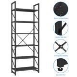 Dextrus 6 Tiers Ladder Bookshelf, 69 inch Classically Modern ...