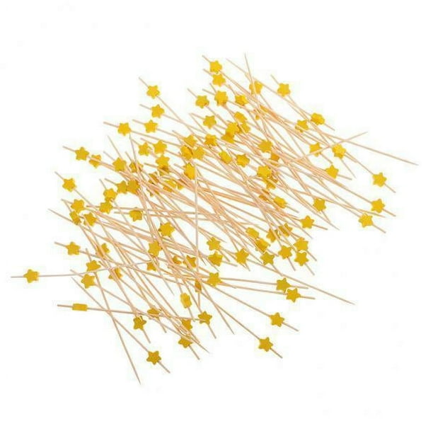 4x100 Piezas Star Cocktail Picks Bebida Agitador Fruit Cake Food Sticks ...