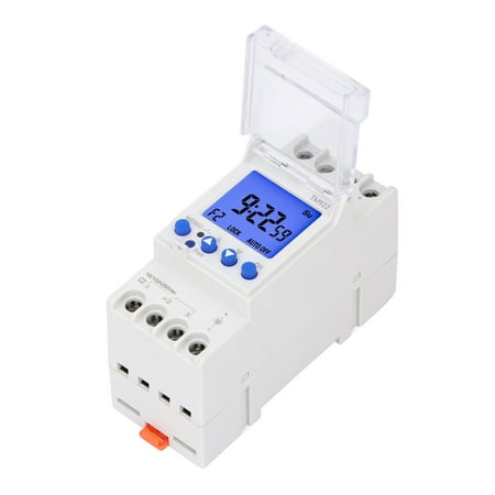 Programmable 24 Hours 7 Days Programmable Timer Switch DIN Rail 2 ...