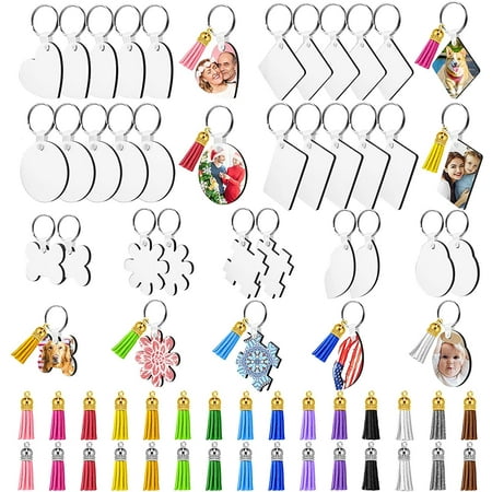 Sublimation Keychain Blanks?Double Sided, 120 PCS Different Shapes ...
