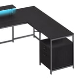 ModFusion Reversible U Shaped Desk with Charging Station & LED Lights ...