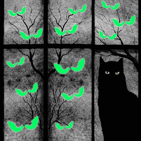 EAYY 36 Pieces Halloween Luminous Wall Stickers Removable Fluorescent ...