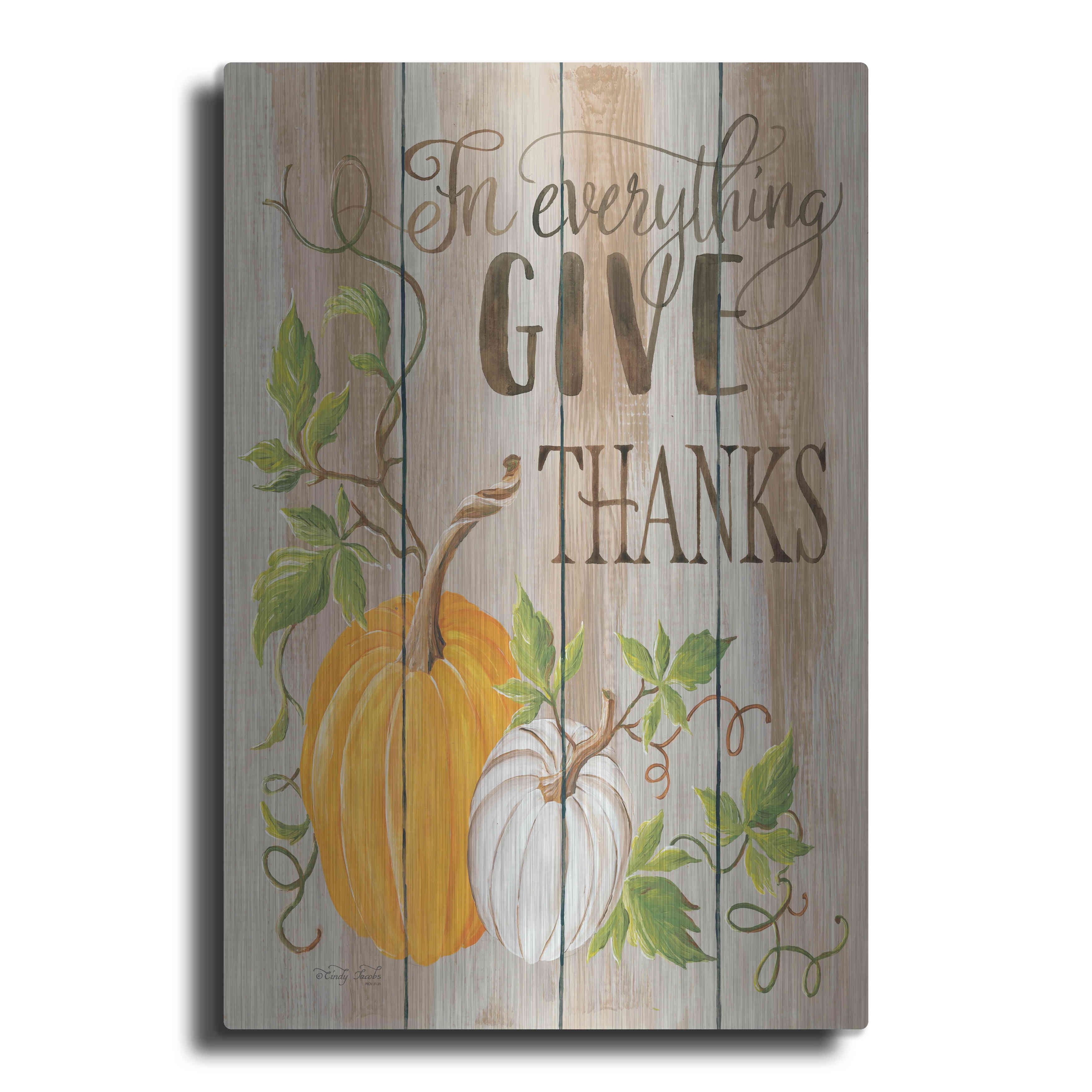 Luxe Metal Art 'For Everything Give Thanks' by Cindy Jacobs, Metal Wall ...