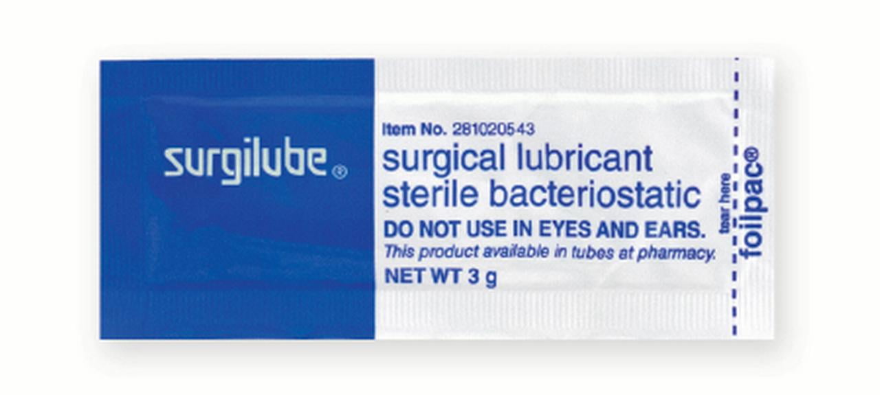Surgilube Lubricating Jelly Sterile 3 G Individual Packets Box Of 144
