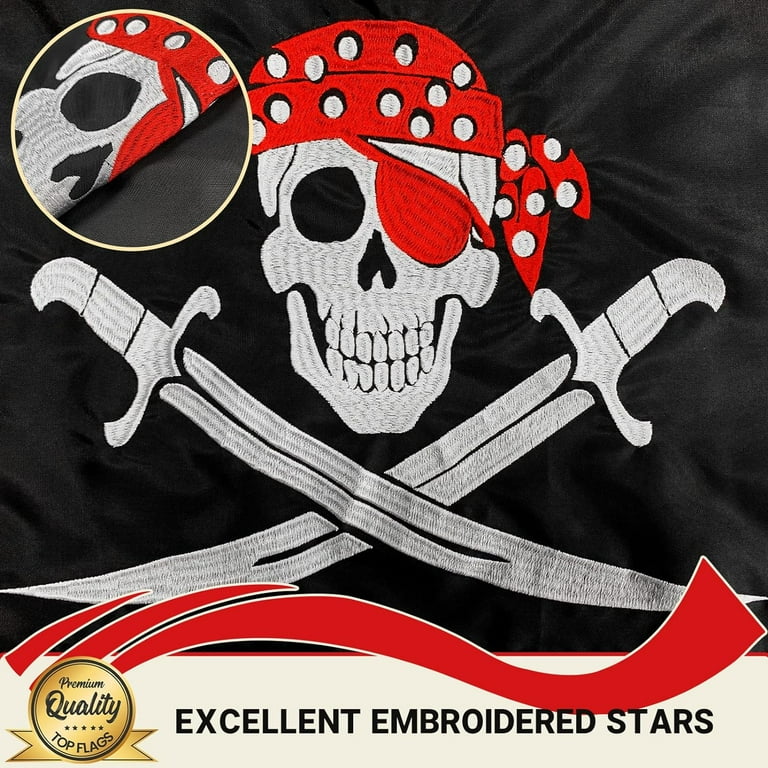 Red Jolly Roger Pirate Flag Red Pirate Flag Emblem