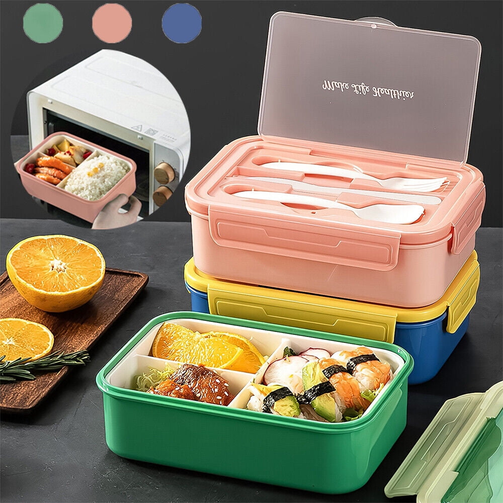 MDHAND Bento Box,Adult Lunch Box,Reusable Ideal Leak Proof Lunch Box Containers 3-Compartment ...