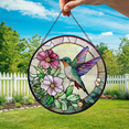 Hummingbird Stained Glass Window Hanging, Handmade Suncatcher, Multiple ...