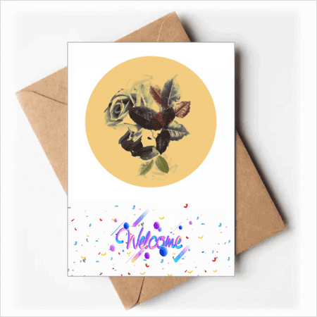 water color flower rose Welcome Back Greeting Cards Envelopes Blank ...