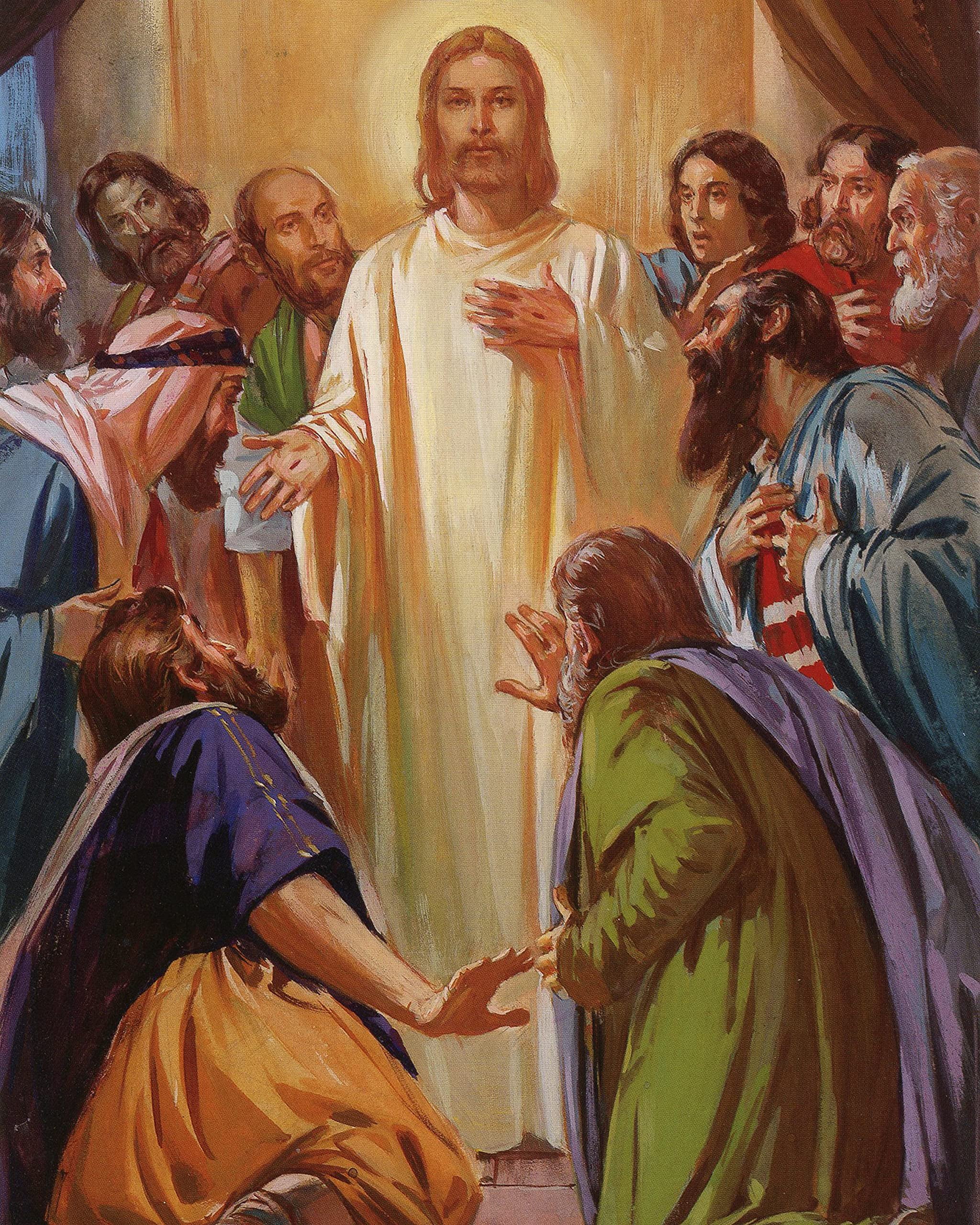 Catholic print picture - JESUS APPEARS TO APOSTLES P - 8" x 10" ready ...