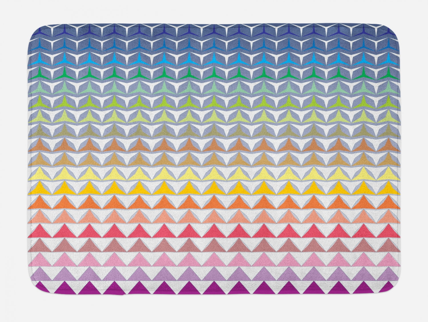Modern Bath Mat, Trippy Geometric Repeating Pattern with Ethnic Tribal ...