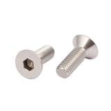 M6x18mm 316 Stainless Steel Flat Head Hex Socket Cap Screws Silver Tone ...