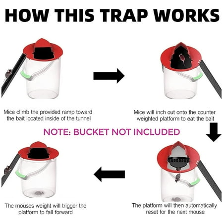Mouse Trap Bucket - Flip and Slide Bucket Lid Mouse/Rat Trap, Auto ...