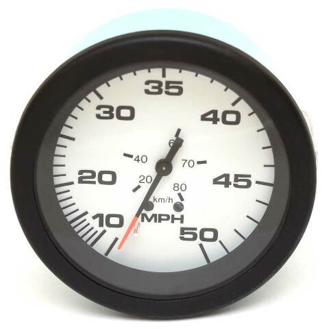 Teleflex Boat Speedometer Gauge 70010 | 50 MPH 3 3/8 Inch Black White ...