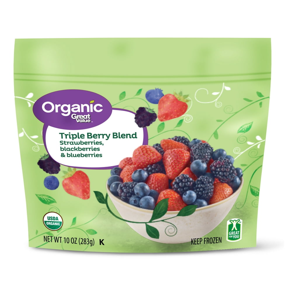 Great Value Organic Triple Berry Blend, 10 oz - Walmart.com - Walmart.com