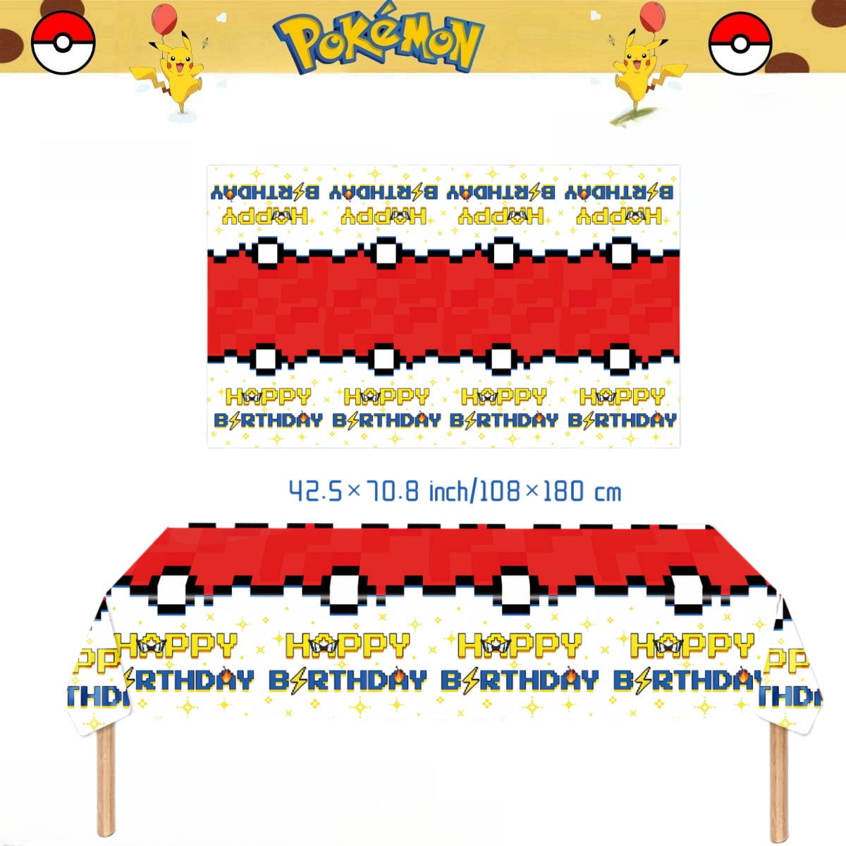 Mantel de Pokémon para decoración de fiesta de cumpleaños, mantel ...